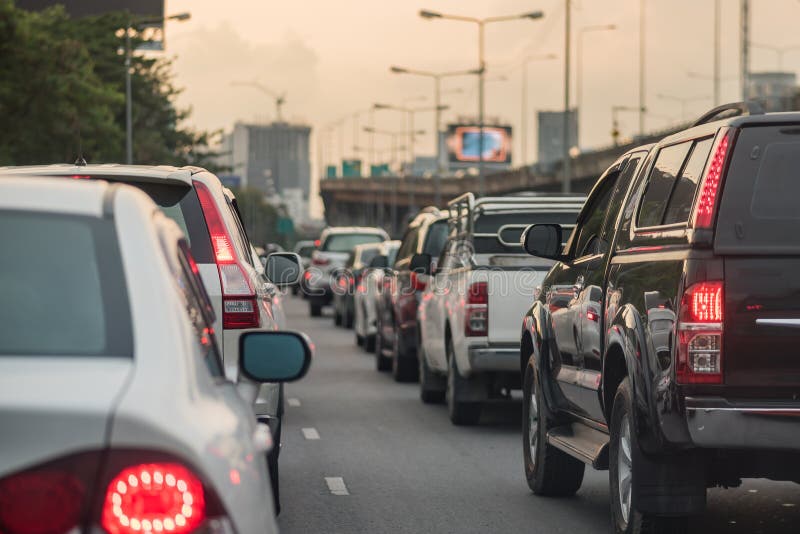 Traffic Jam with Row of Car Stock Photo - Image of queue, lane: 87522240