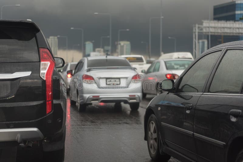 Traffic Jam with Row of Cars Stock Photo - Image of concrete, driving: 101943232