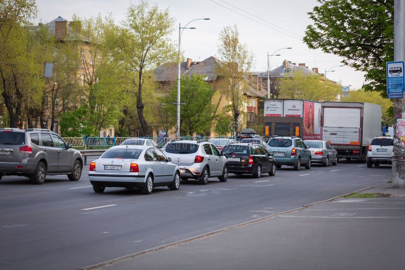 Traffic Jam during Rush Hour Editorial Stock Photo - Image of shiny ...