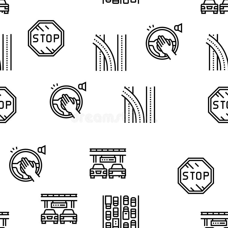 Traffic Jam Transport Vector Seamless Pattern Stock Vector ...