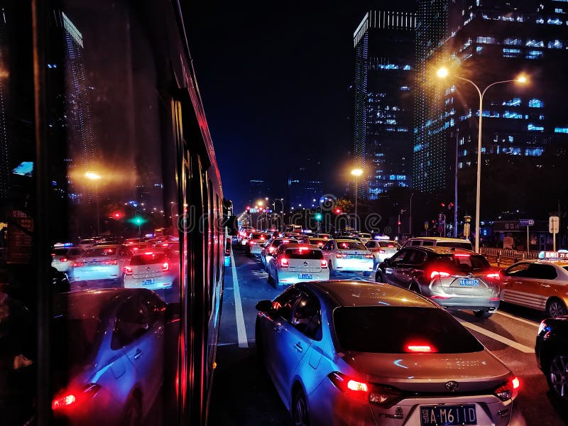 Traffic jam in Wuhan city editorial stock image. Image of traffic ...
