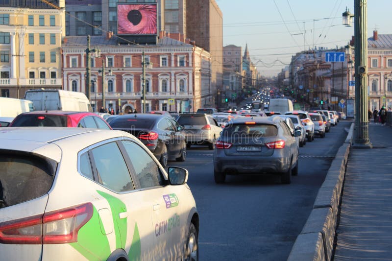 Traffic Jams in the City, Road, Rush Hour Editorial Image - Image of ...