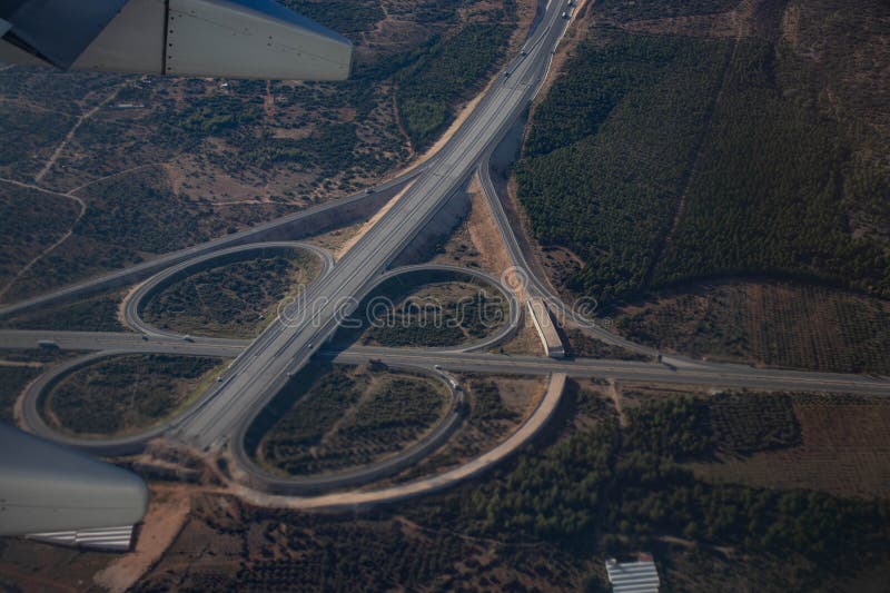 Traffic Junction , Road Junction Daytime View from Above with Circular ...