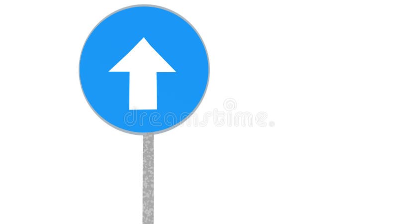 Traffic Lane Route Direction Sign Pointer Road Sign. Mandatory Straight ...