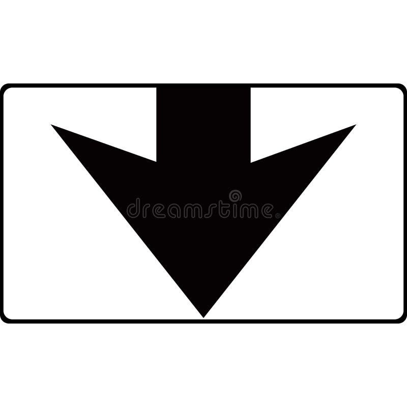 Traffic Lane Sign for Cars. Down Arrow. Road Sign. Stock Vector ...