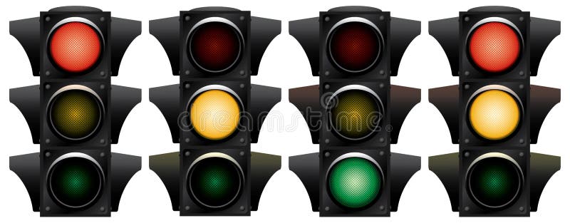 Traffic Light & Status Bar Stock Vector - Illustration of lamps, auto ...