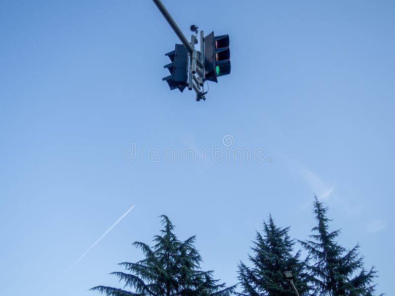 Traffic Light Against the Sky. Traffic Regulation Stock Image - Image ...