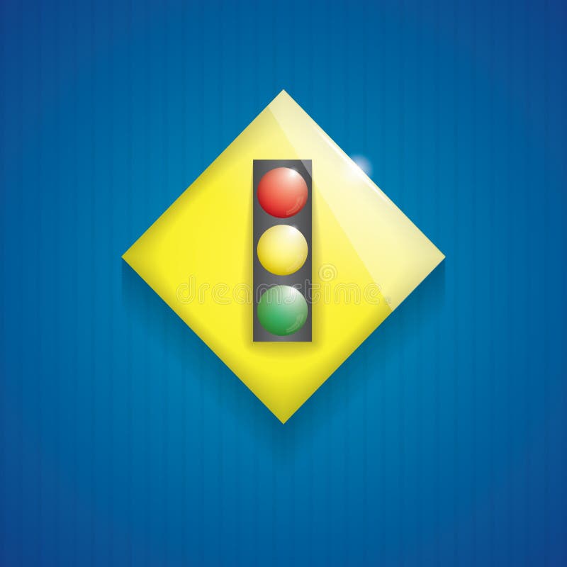 Traffic Light Ahead Sign. Vector Illustration Decorative Design Stock ...