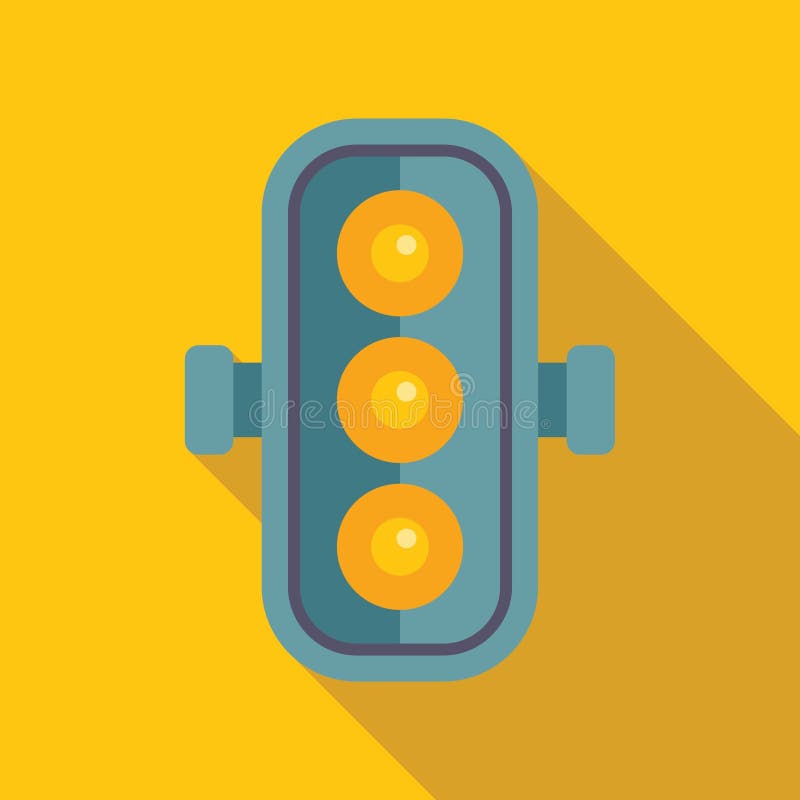 Traffic Light with All Lights Illuminated Yellow, Signaling Caution ...