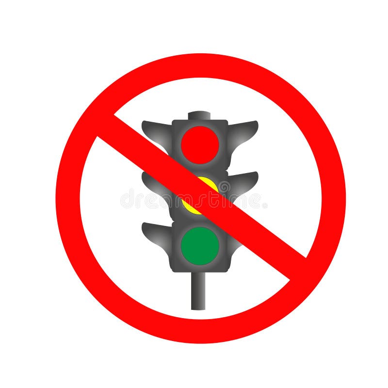Traffic light ban icon stock vector. Illustration of forbidden - 129944380