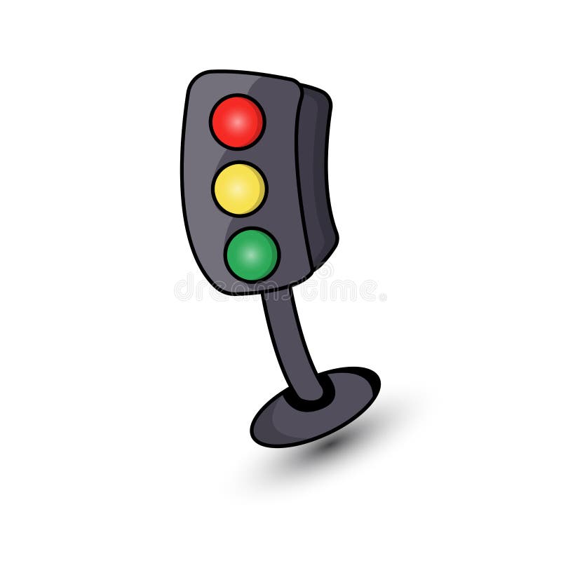 Traffic Light Character Cartoon Illustration with Phone and Security ...