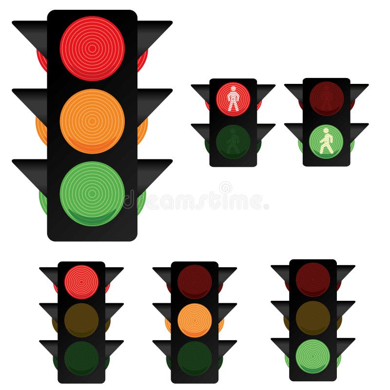 Traffic Light Collection stock vector. Illustration of colors - 21830989