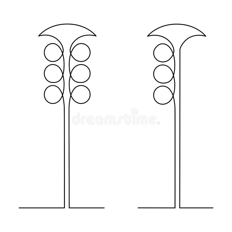 Traffic Light, Traffic Control Device. Continuous Line Drawing Stock ...
