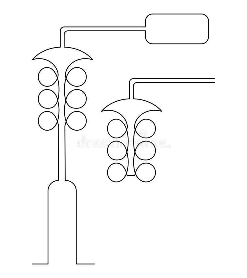 Traffic Light, Traffic Control Device. Continuous Line Drawing Stock ...