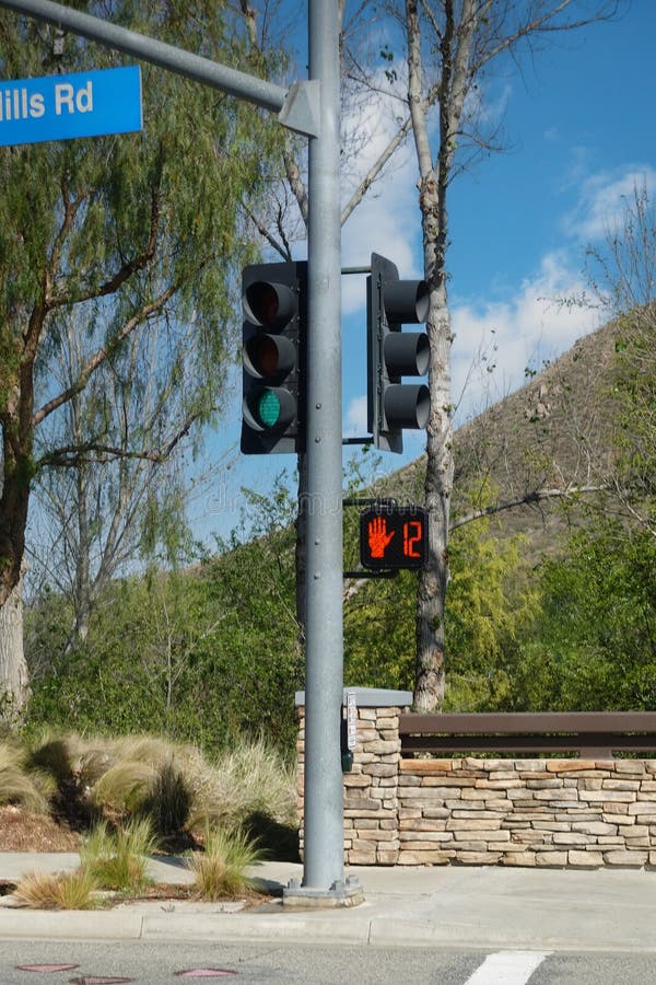 Traffic Light with Crosswalk Crossing Safety Timer Stock Image - Image ...