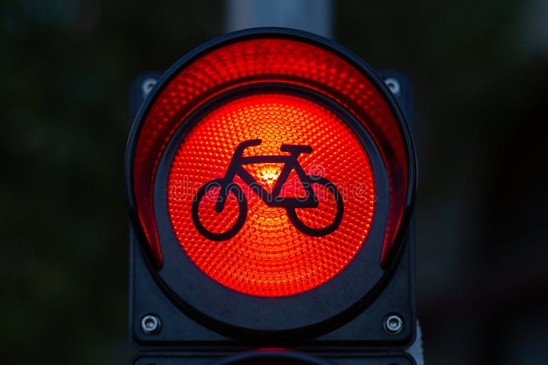 Traffic light cycle lane stock photo. Image of light - 297591910