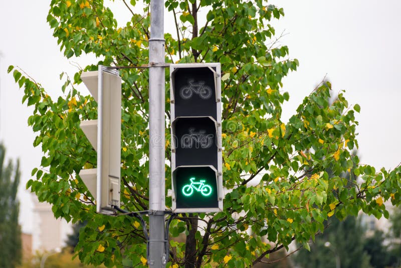 Two-color Traffic Light in the Arch of the Entrance To the Courtyard ...