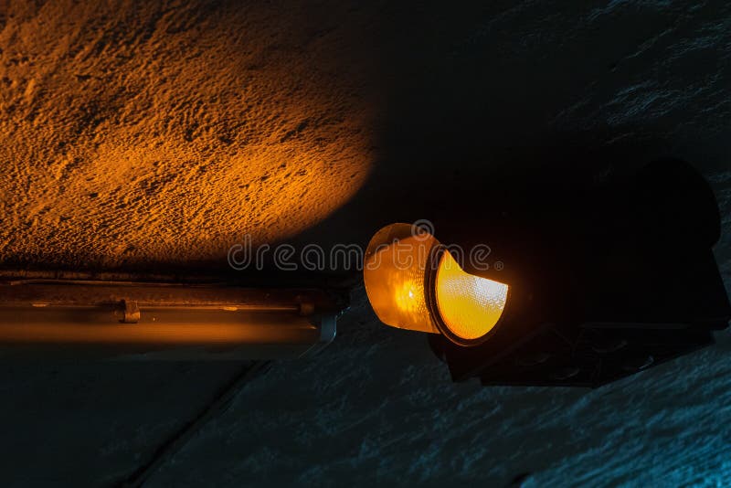 Traffic Light in Dark Underground City. Background Stock Photo - Image ...