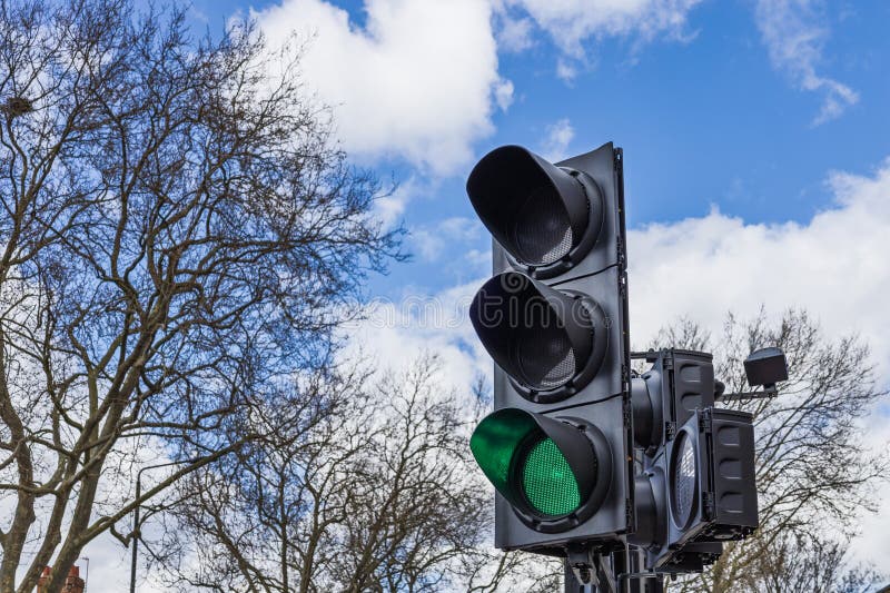 Traffic Light Displaying Green Signal Stock Image - Image of driving ...
