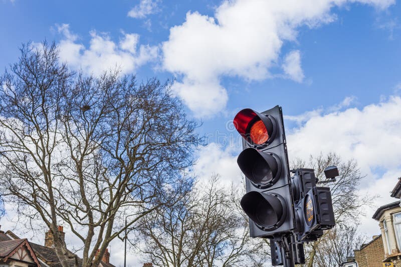 Traffic Light Displaying Red Signal Stock Image - Image of vehicle ...