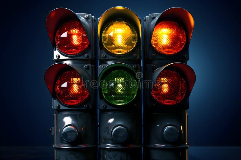Traffic Light. Electric Lamp Device for Indicating Traffic Signs Stock ...