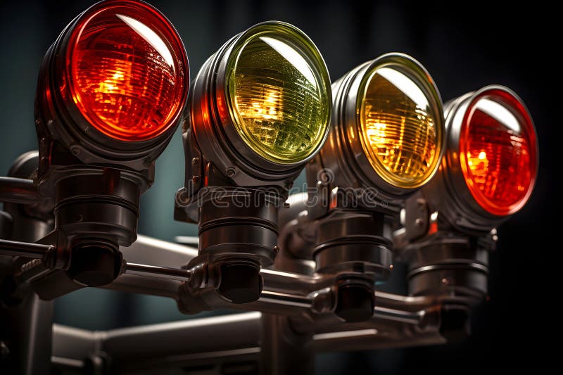 Traffic Light. Electric Lamp Device for Indicating Traffic Signs Stock ...