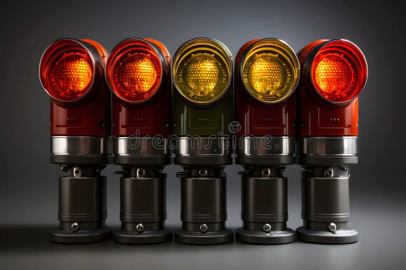 Traffic Light. Electric Lamp Device for Indicating Traffic Signs Stock ...