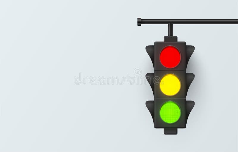 Traffic Light Empty Realistic Banner, Template. Control of Transport ...