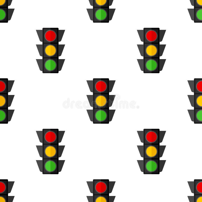 Traffic Light Seamless Pattern, Simple Vector Sign Stock Illustration ...