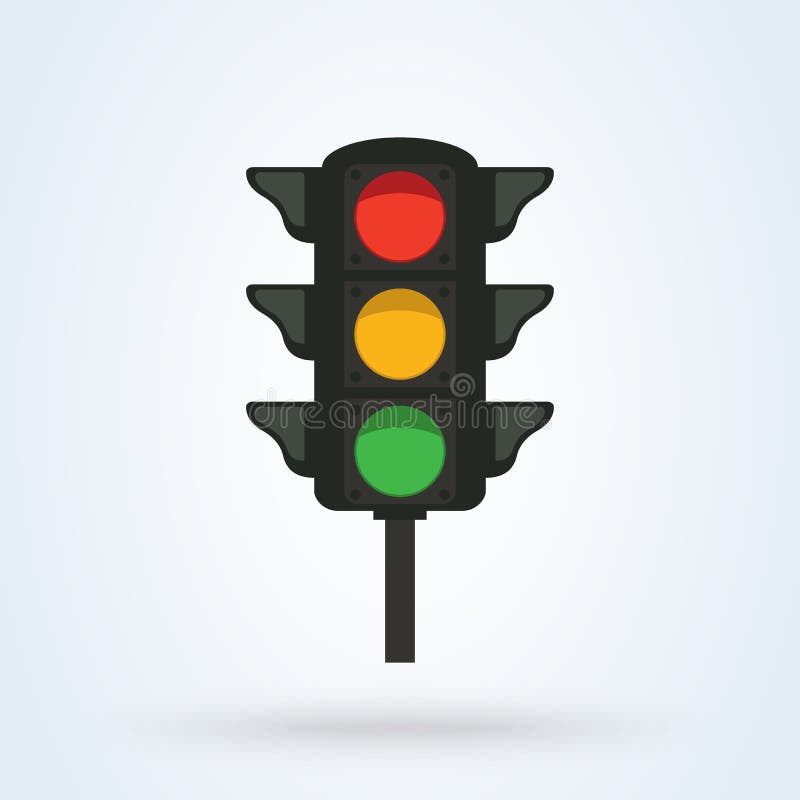 Traffic Light Flat Style. Simple Vector Modern Icon Design Illustration ...