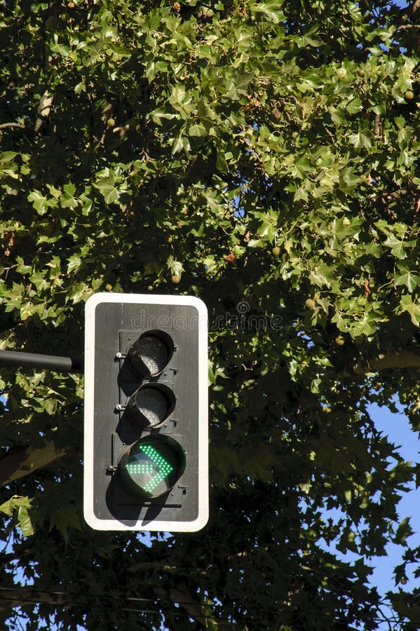 Green Arrow Traffic Light stock photo. Image of street - 105546