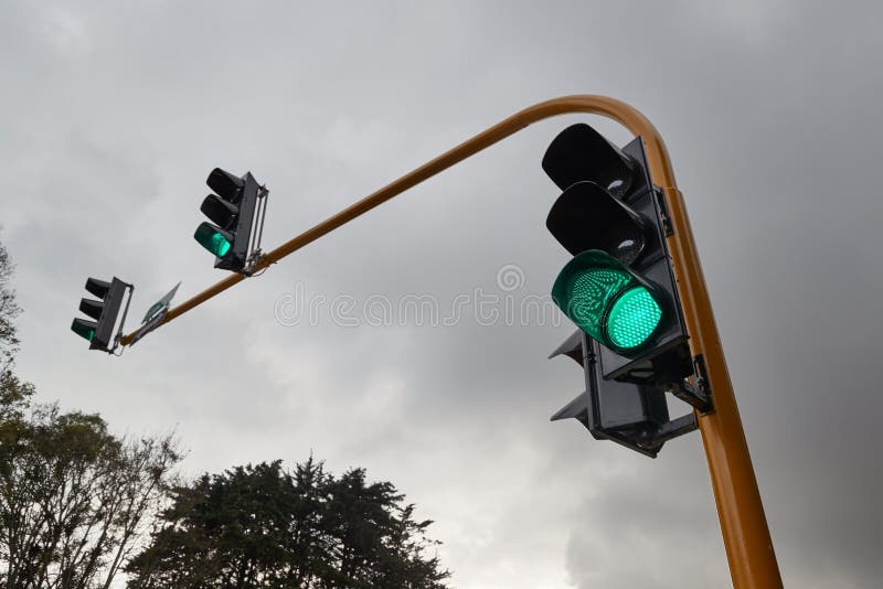 Traffic Light Green, Evening Light Stock Image - Image of green ...