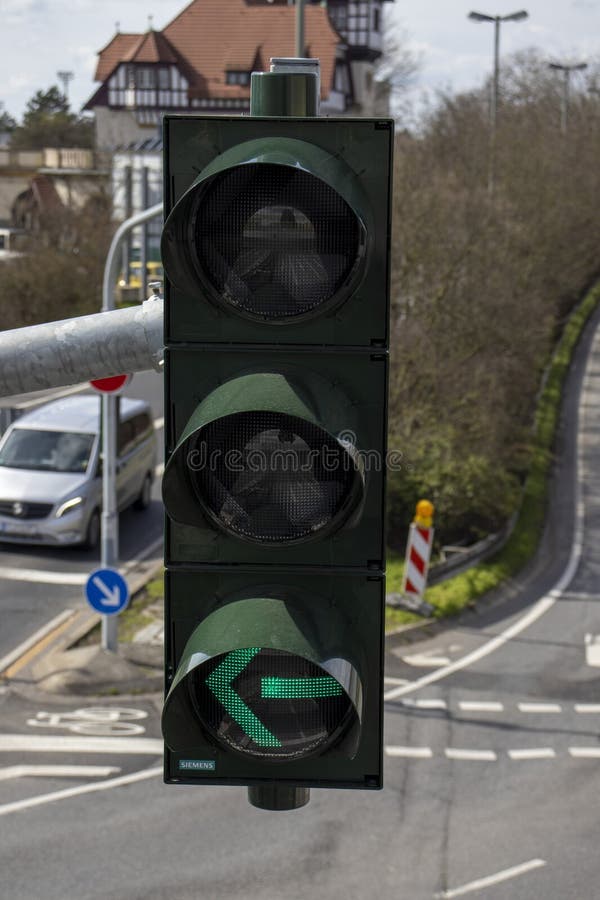 Traffic Light with a Green Signal Lamp with an Arrow Stock Image ...