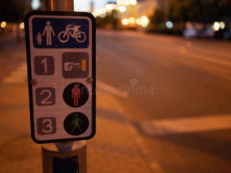 Traffic Light Guide on a Board Stock Image - Image of warning, evening ...
