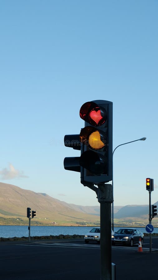 The Traffic Light with Heart. Editorial Photo - Image of transportation ...
