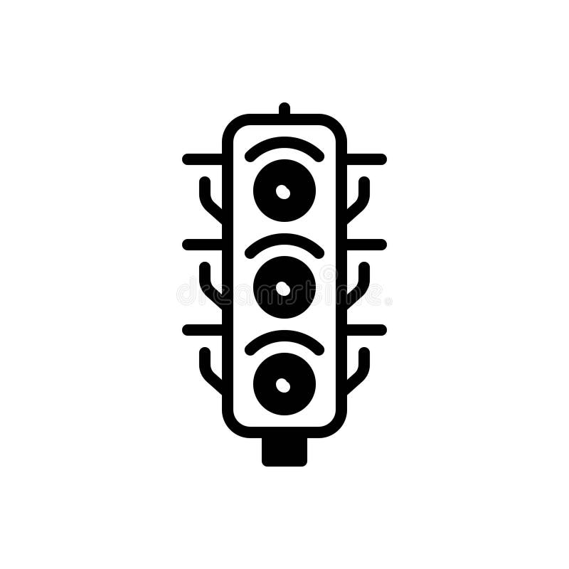 Black Solid Icon for Traffic Light, Traffic and Signal Stock Illustration - Illustration of ...