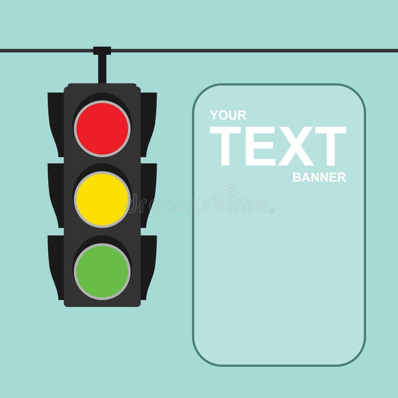 Traffic Light. Traffic Light Icon with Banner for Text Stock ...