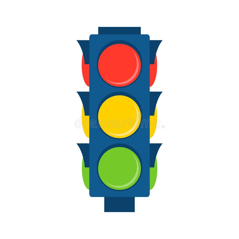 Traffic Light, Traffic Light Icon on a Blue Background with a White ...