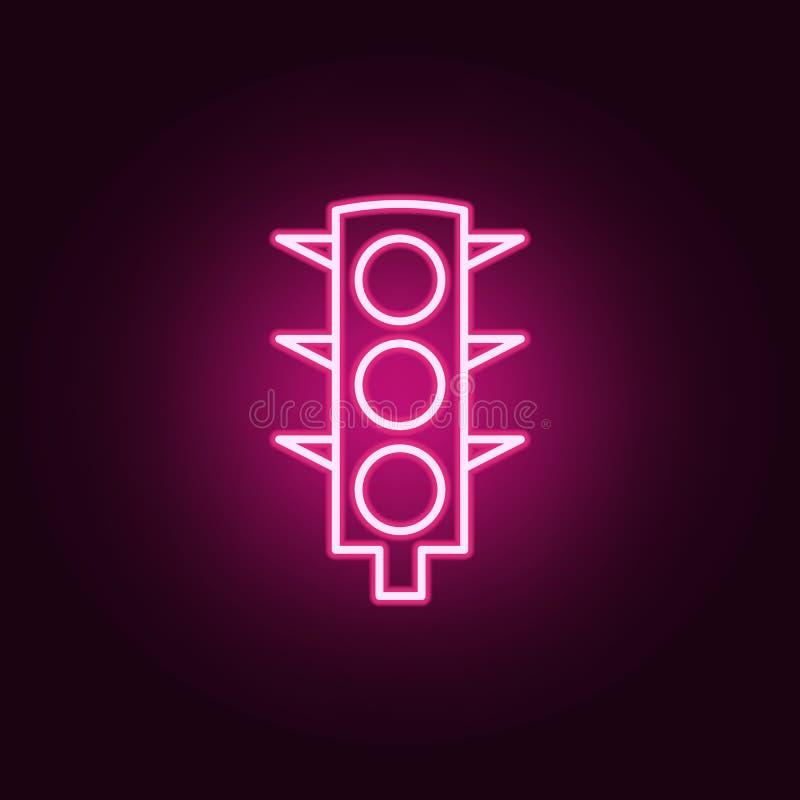 Traffic Light Icon. Elements of Web in Neon Style Icons Stock ...