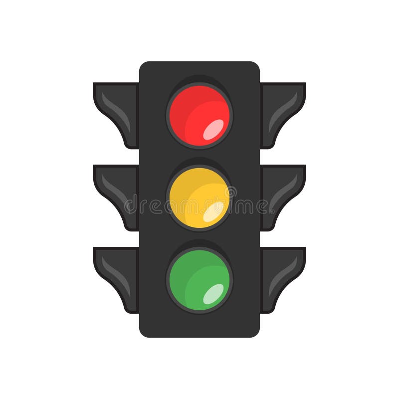 Traffic Light Icon in Flat Style. Stoplight Vector Illustration on ...