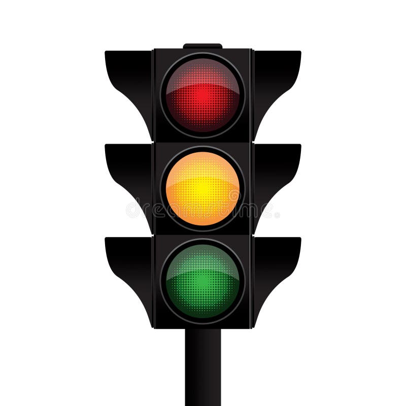 Traffic Light Icon. Red Yellow Green. Halftone Vector Design. Signal ...