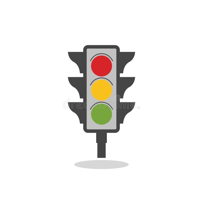 Traffic Light Icon with Shadow Stock Illustration - Illustration of ...