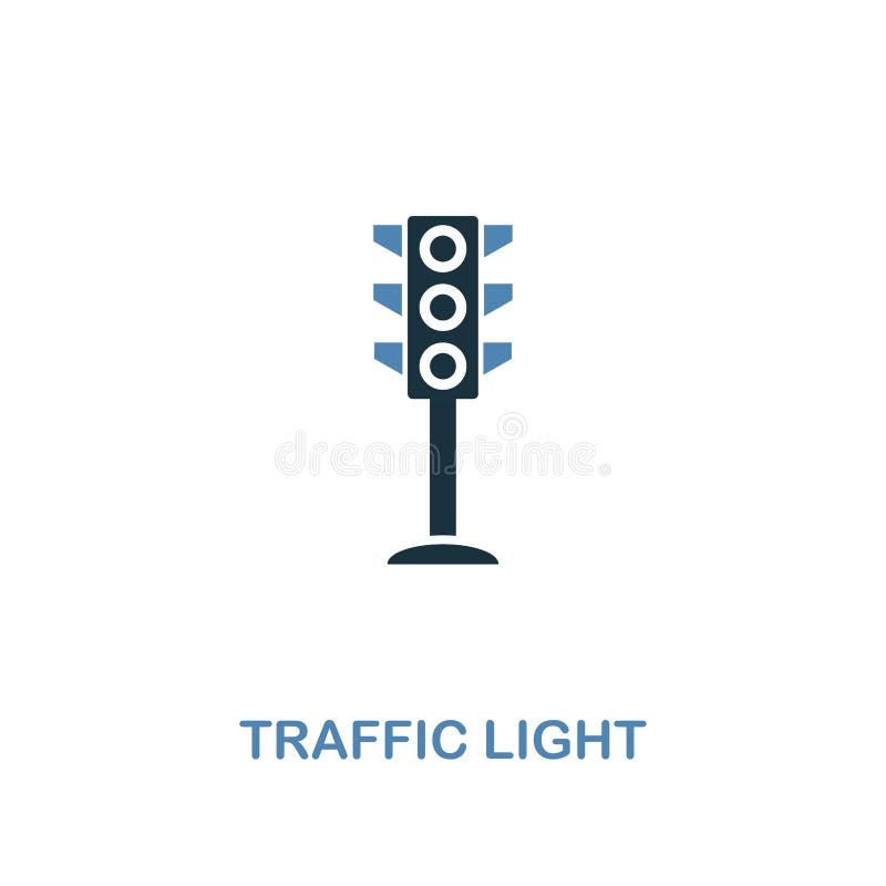 Traffic Light Icon in Two Colors. Creative Design from City Elements ...