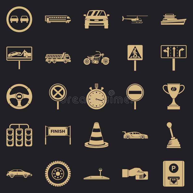 Traffic Light Icons Set, Simple Style Stock Vector - Illustration of ...