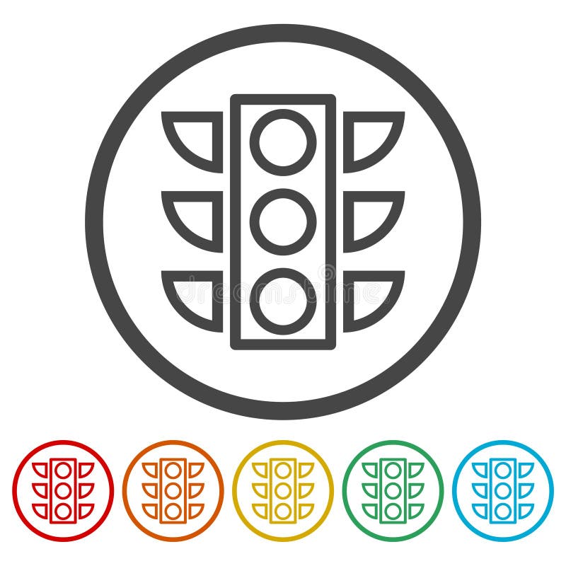 Traffic light icons set stock vector. Illustration of pictogram - 139854202
