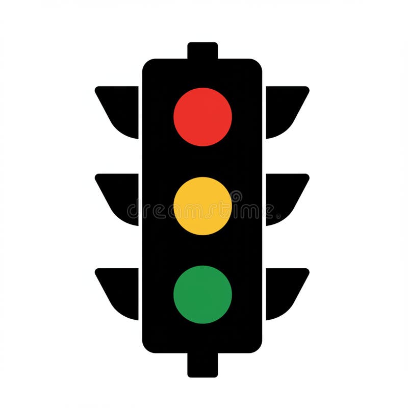 Traffic Light Illustration with a Black Vertical Casing Stock ...