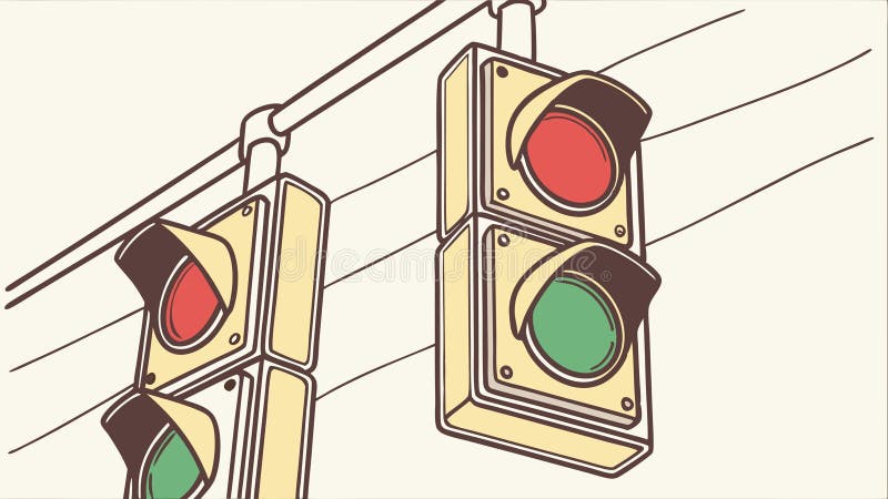 Traffic Light Illustration, Symbolizing Stop Caution Direction Signal ...