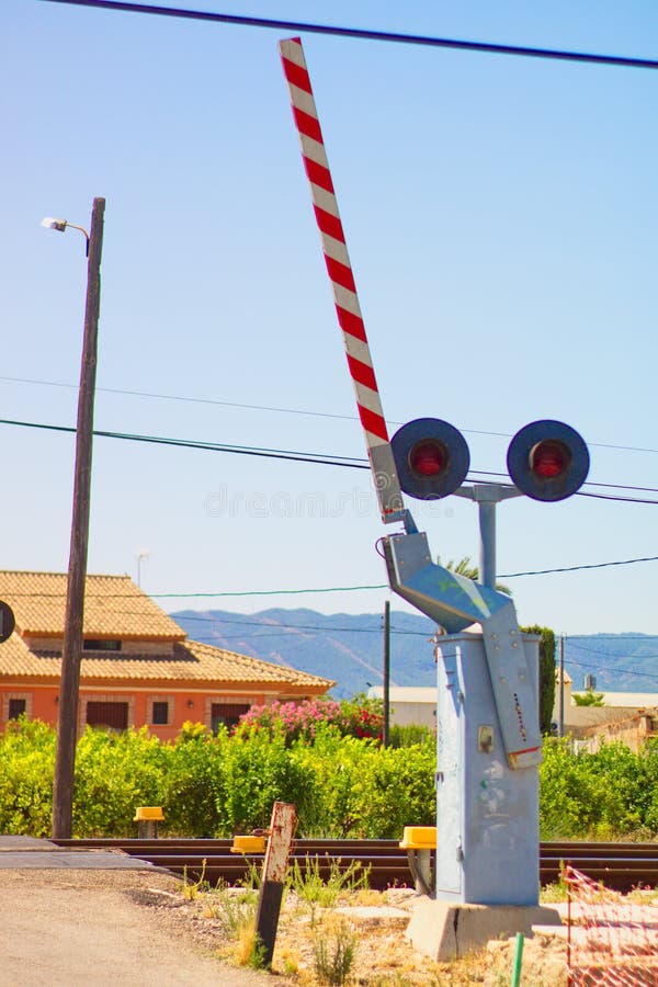 Traffic Light Indicating Level Crossing To Warn of the Passing of ...