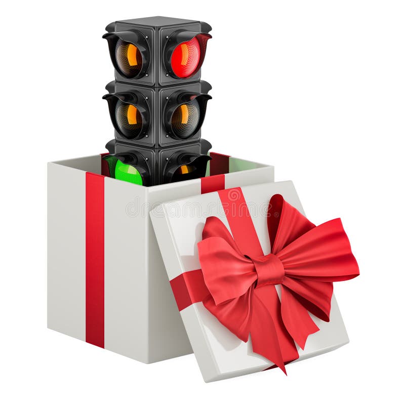 Traffic Light Inside Bear Trap, 3D Rendering Stock Illustration ...