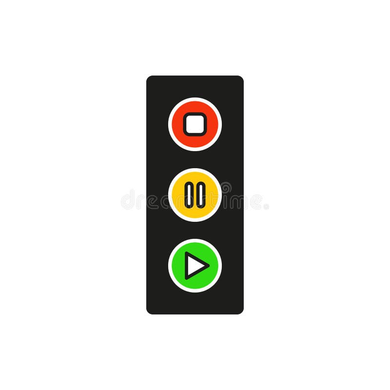 Set of Traffic Light Interface Icons Stock Vector - Illustration of ...